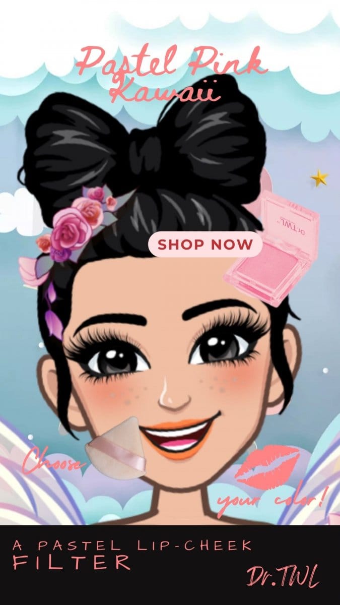 Pastel Pink Kawaii Lip-Cheek Filter | Dr.TWL | Dermatologist Formulated ...
