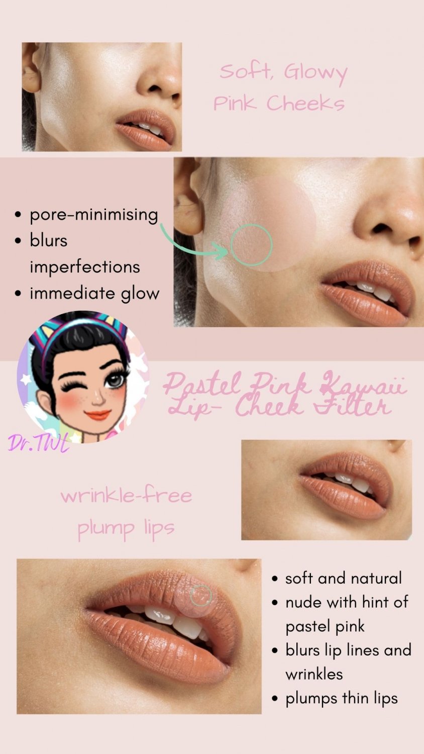 Pastel Pink Kawaii Lip-Cheek Filter | Dr.TWL | Dermatologist Formulated ...